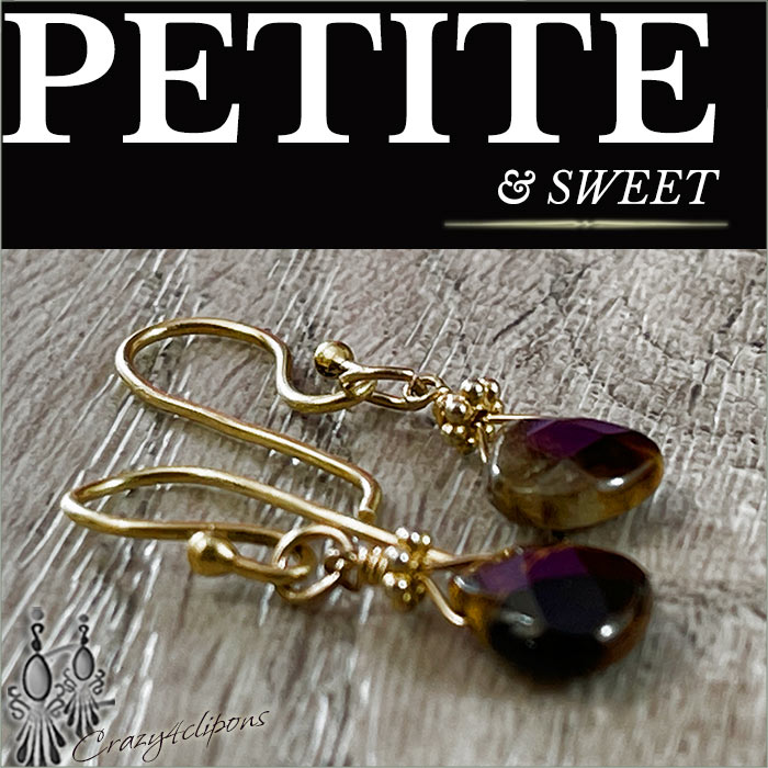 Petite Elegant Tiger Eye Clip Earrings