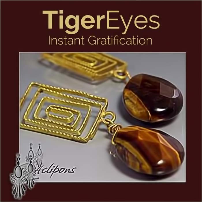 Rustic & Ethnic Earrings W/tiger-eye Bead. Pierced & Clips