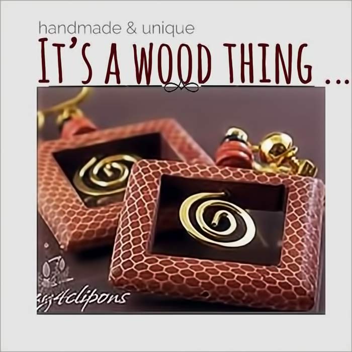 Artsy, Square & Bohemian Wood Clip Earrings