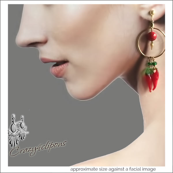 Summer Chili Pepper Earrings | Pierced & Clips