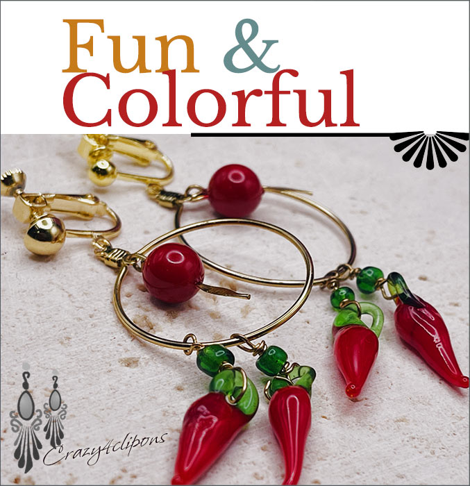 Summer Chili Pepper Earrings | Pierced & Clips